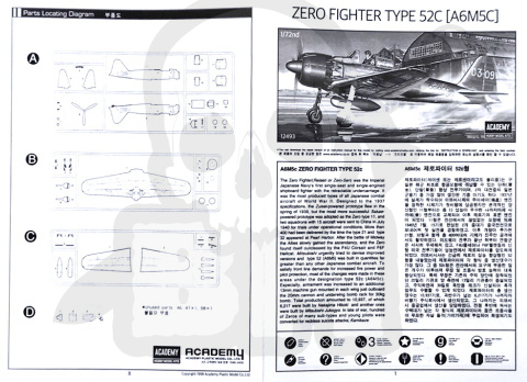 Battle-Models > Academy 12493 Mitsubishi A6M5c Zero Fighter type 52c 1:72
